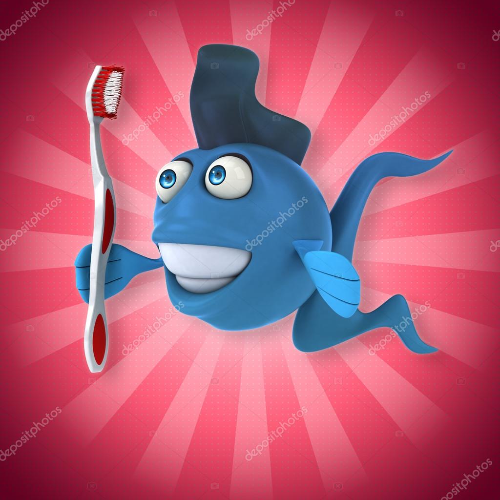 Fish brushing teeth — Stock Photo © julos #124923988