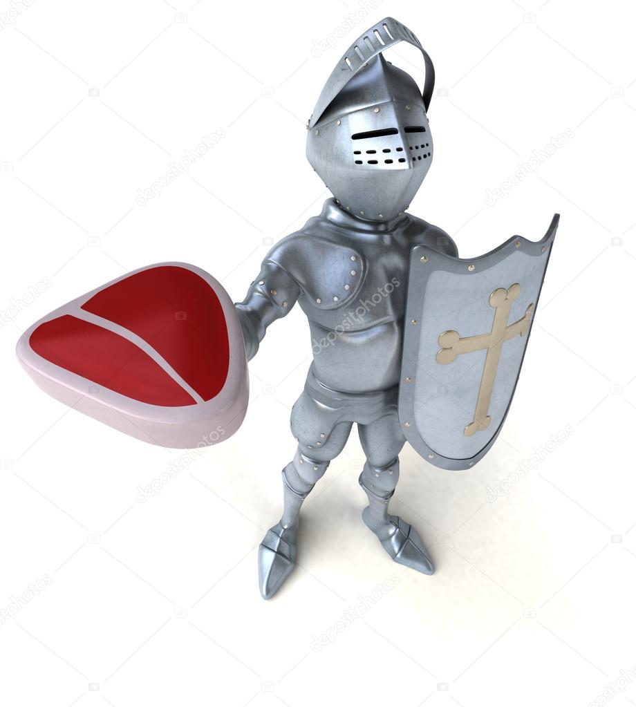 Knight with meat steak Stock Photo by ©julos 125259008