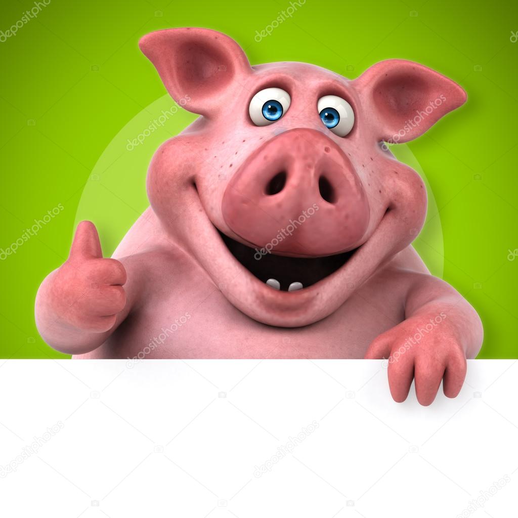 Pig showing finger sign Stock Photo by ©julos 126342712