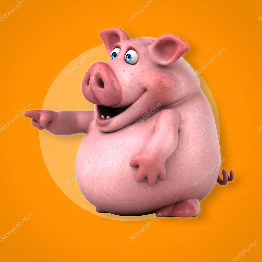 Pig showing finger sign Stock Illustration by ©julos #126342724