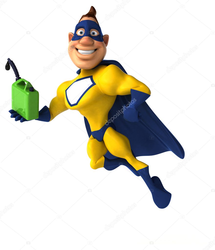 Superhero holding oil Stock Illustration by ©julos #126595324