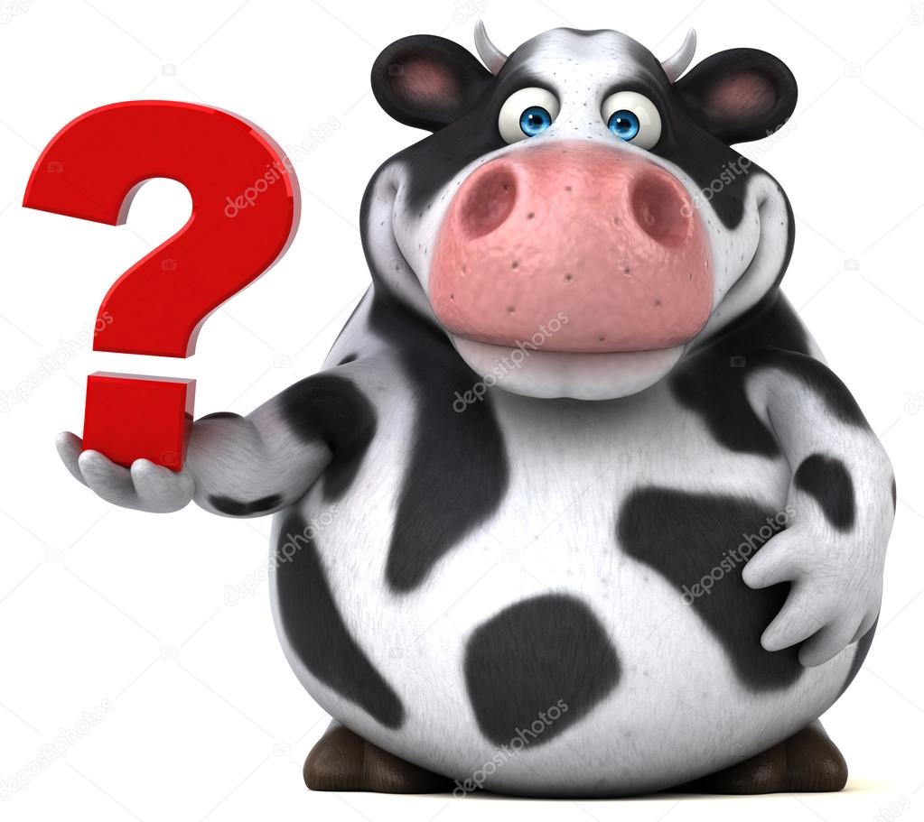 Fun cow holding question sign — Stock Photo © julos #128477452