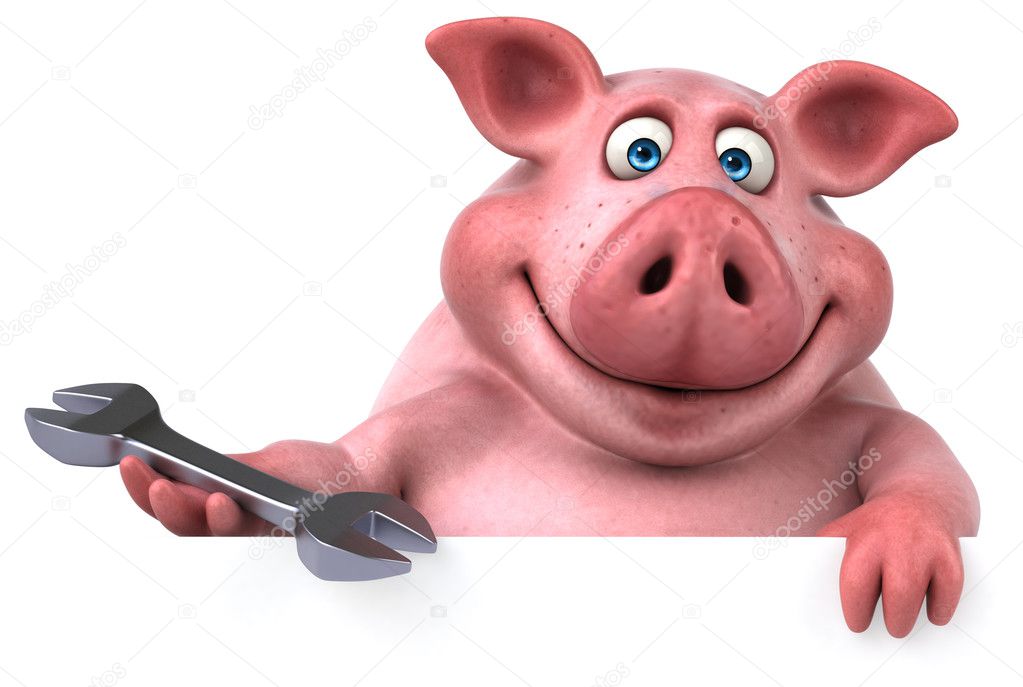 Funny pink pig Stock Photo by ©julos 128479660