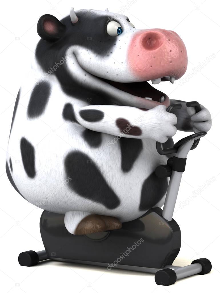Funny cow on bicycle — Stock Photo © julos #128916332