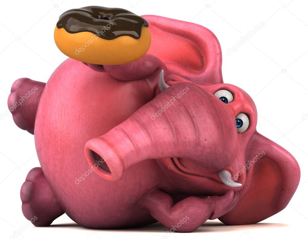 Funny elephant holding donut Stock Photo by ©julos 130034132