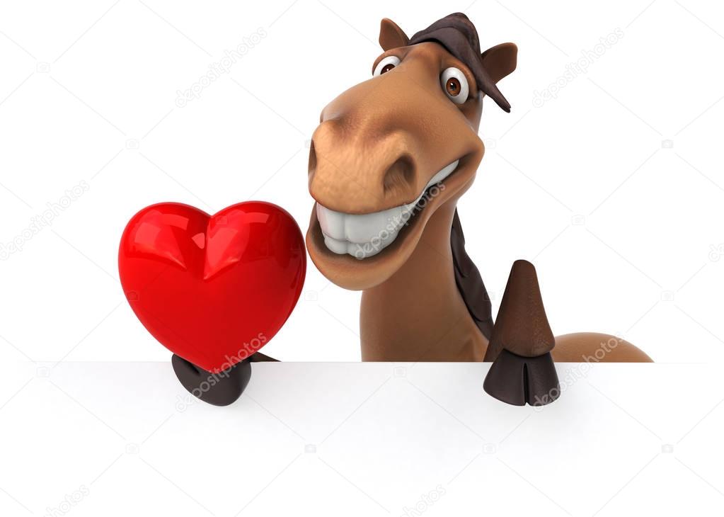 Horse holding heart — Stock Photo © julos #130450154