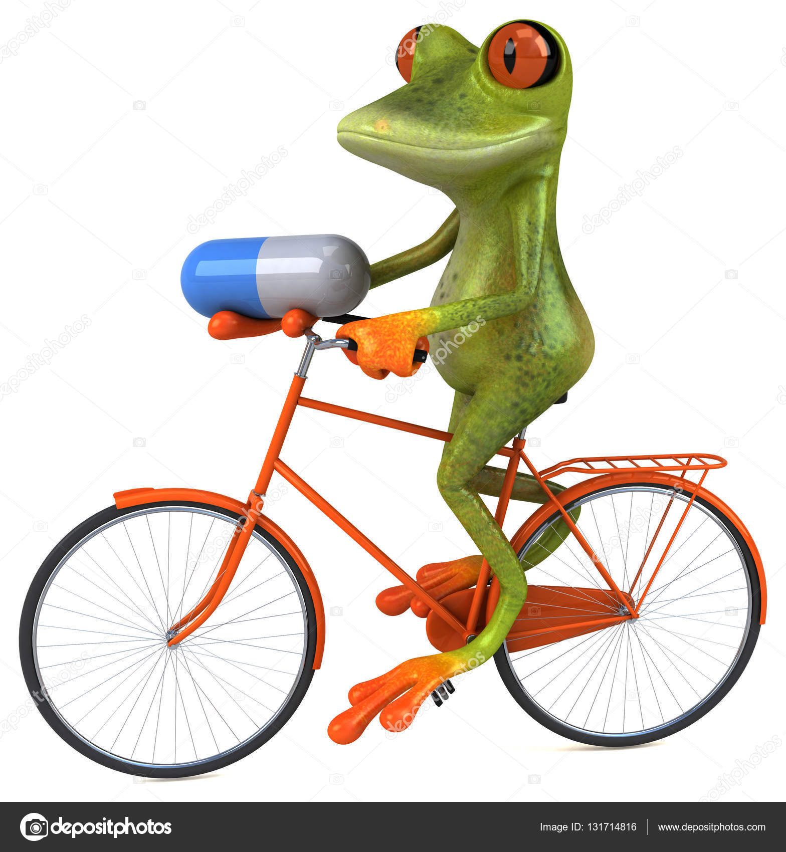 Frog holding pill — Stock Photo © julos #131714816