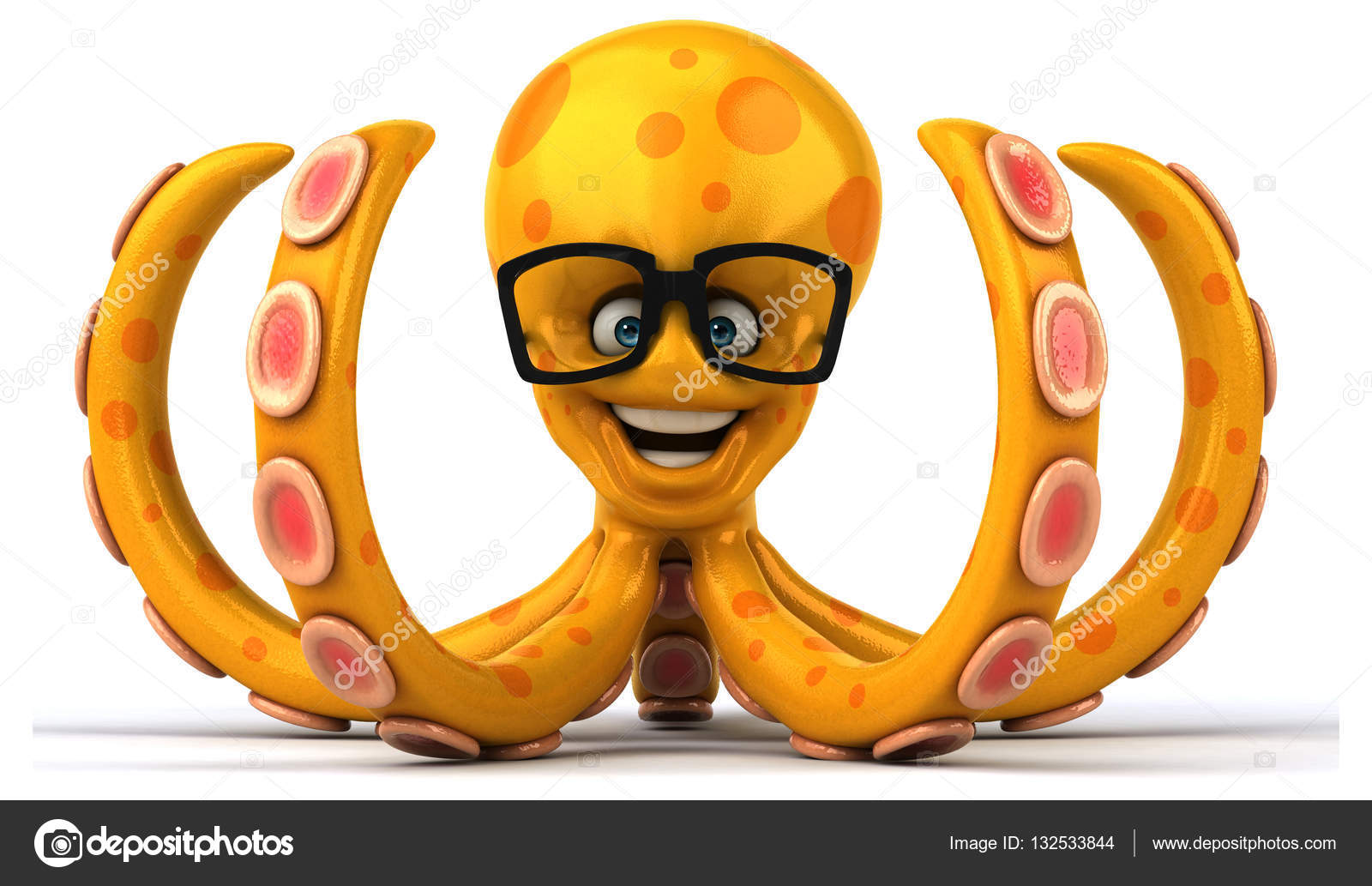 Octopus cartoon character | Octopus cartoon character — Stock Photo ...