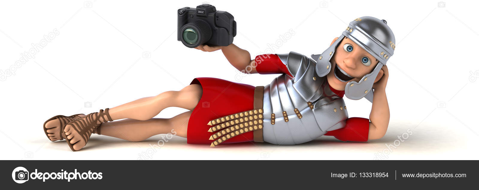 Roman soldier with camera — Stock Photo © julos #133318954