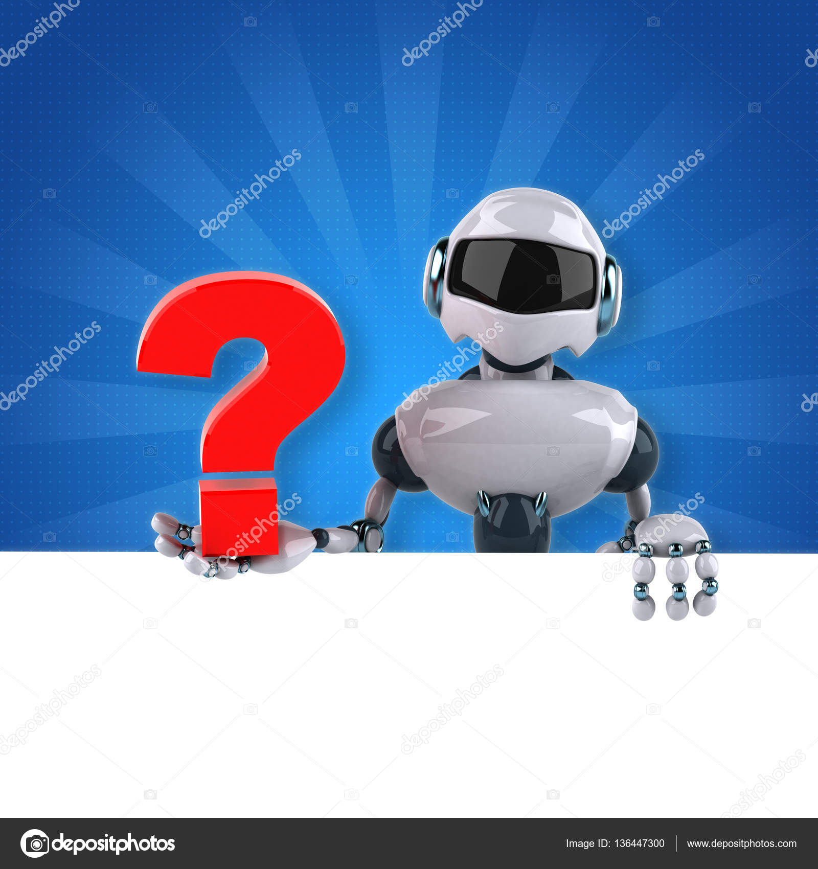 Robot holding question mark Stock Photo by ©julos 136447300