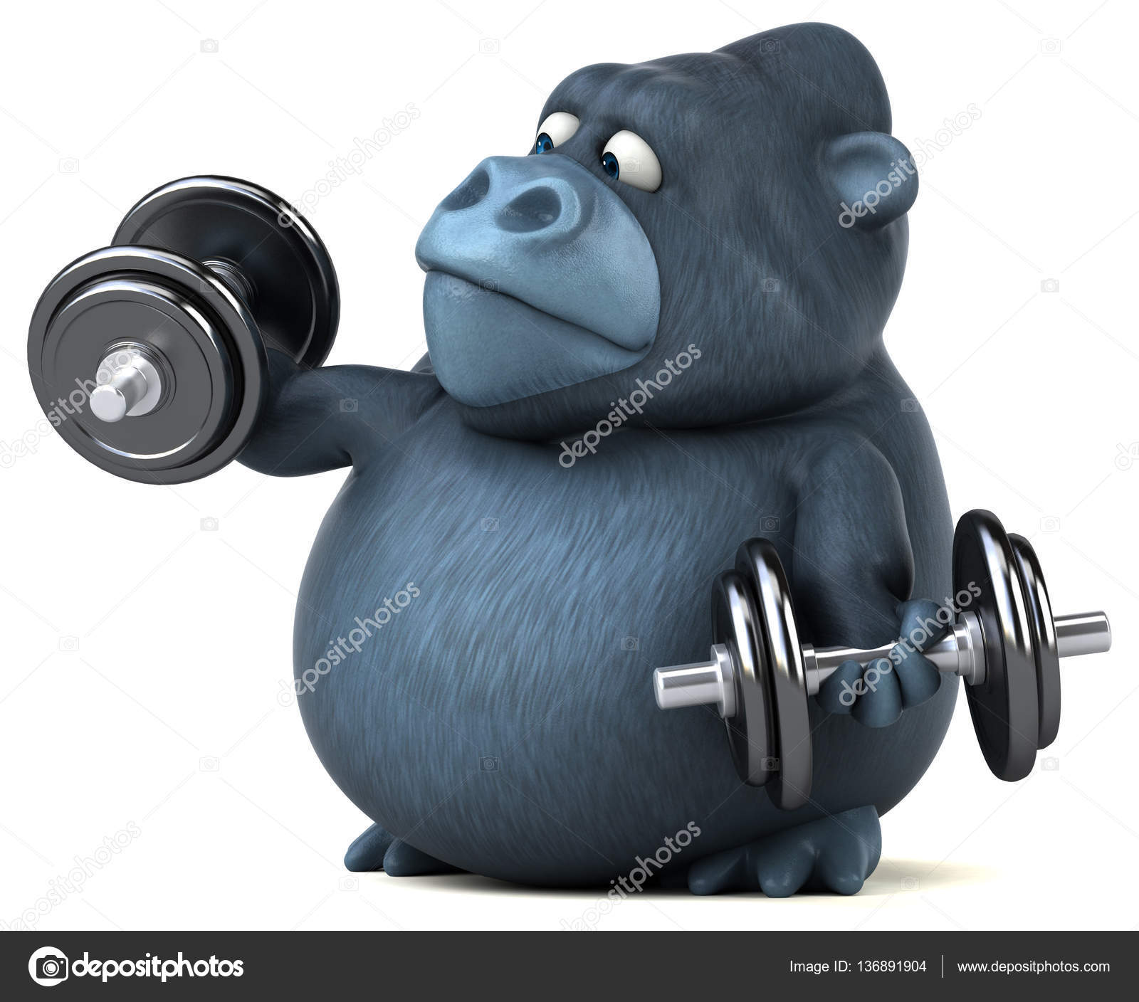 Gorilla Lifting Weights