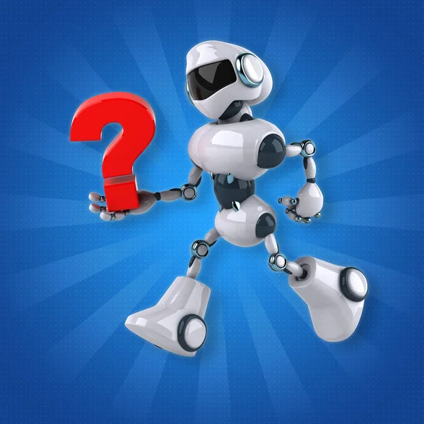 Robot holding question mark Stock Photo by ©julos 136447300