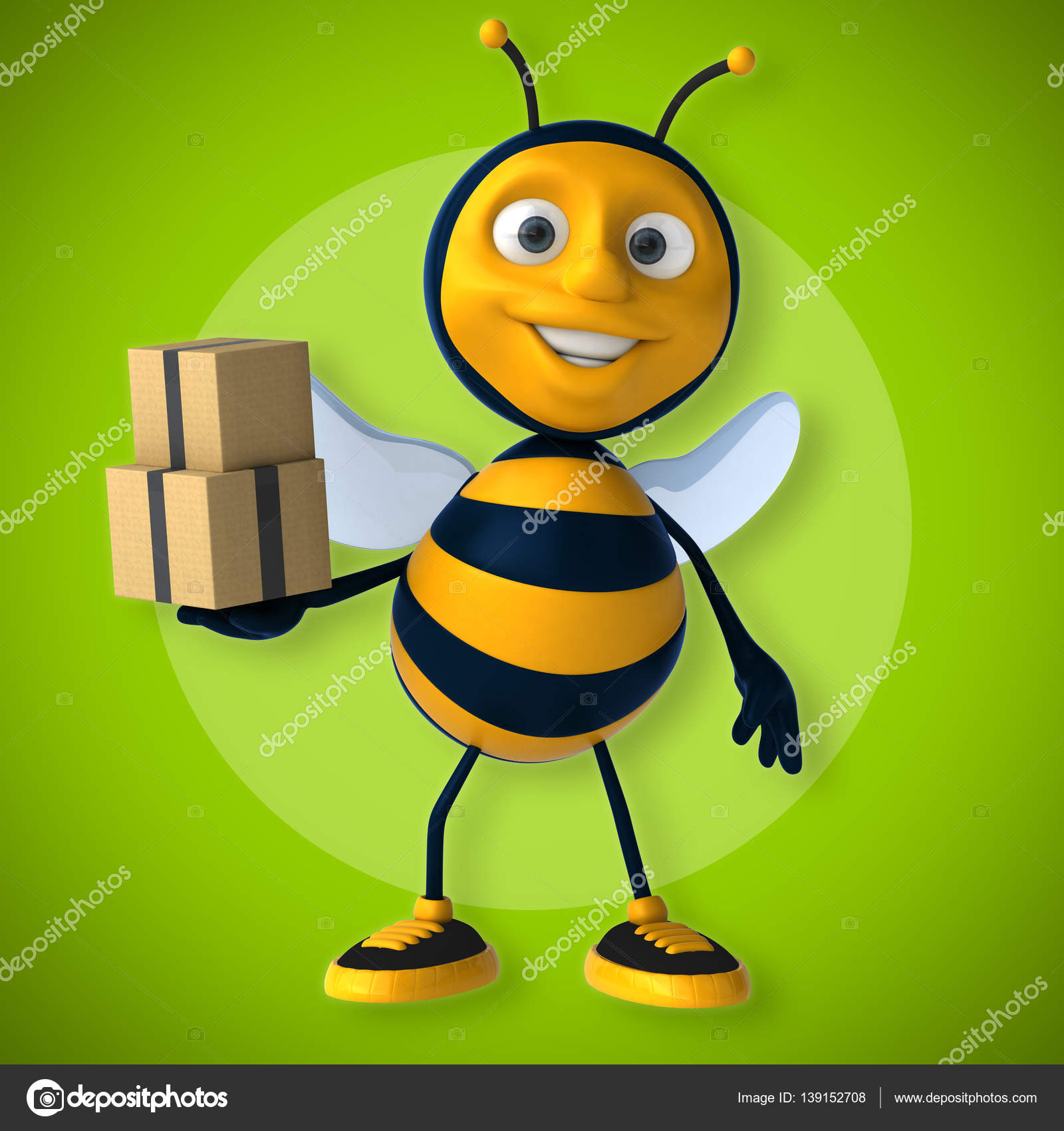 Cartoon character holding boxes Stock Illustration by ©julos #139152708