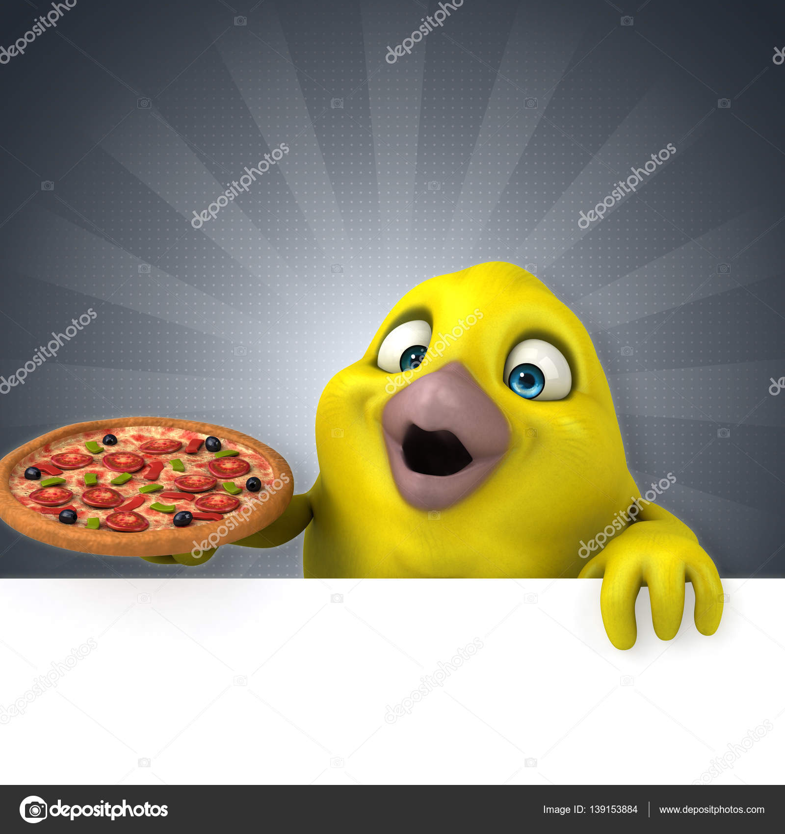 Bird holding pizza Stock Photo by ©julos 139153884