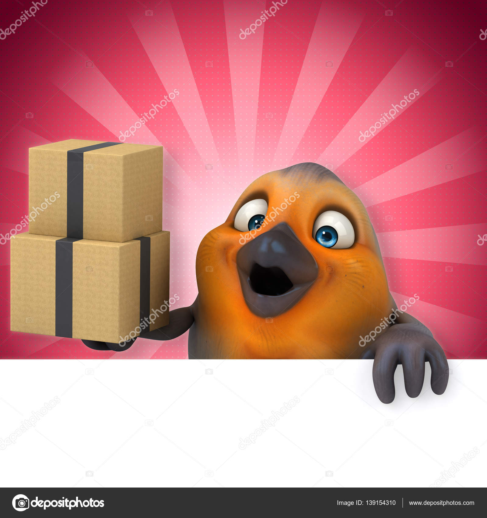 Bird holding boxes Stock Photo by ©julos 139154310
