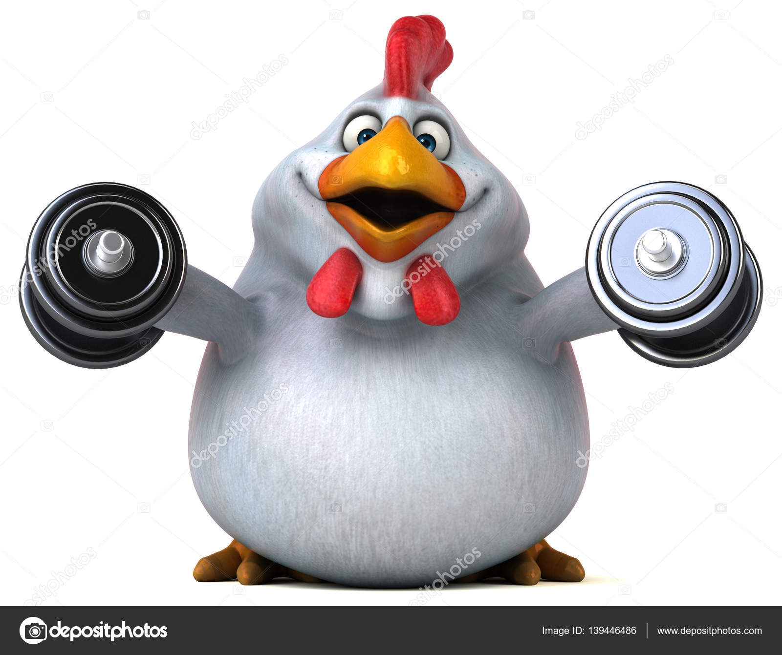 Cartoon character holding weights Stock Photo by ©julos 139446486