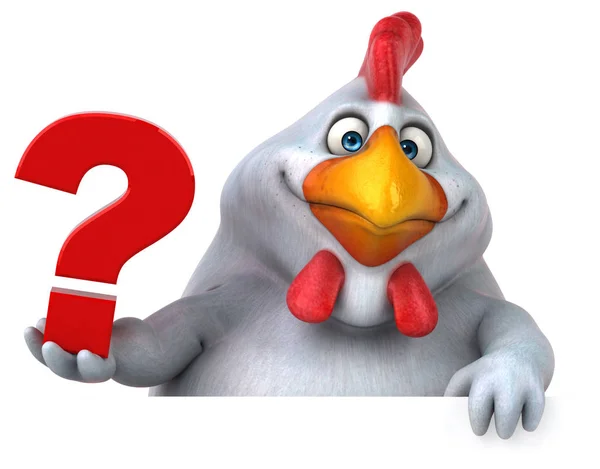 Fun chicken holding question mark — Stock Photo © julos #139992416