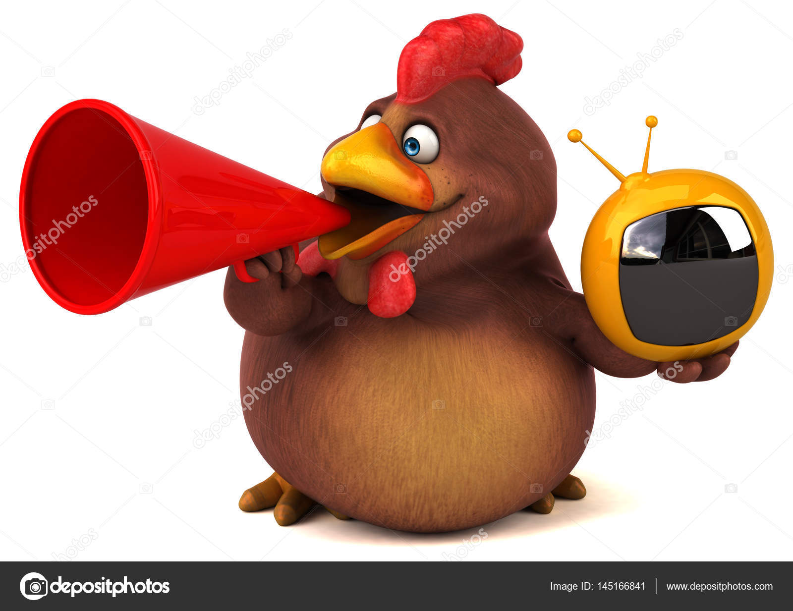 Cartoon character holding tv set Stock Illustration by ©julos #145166841