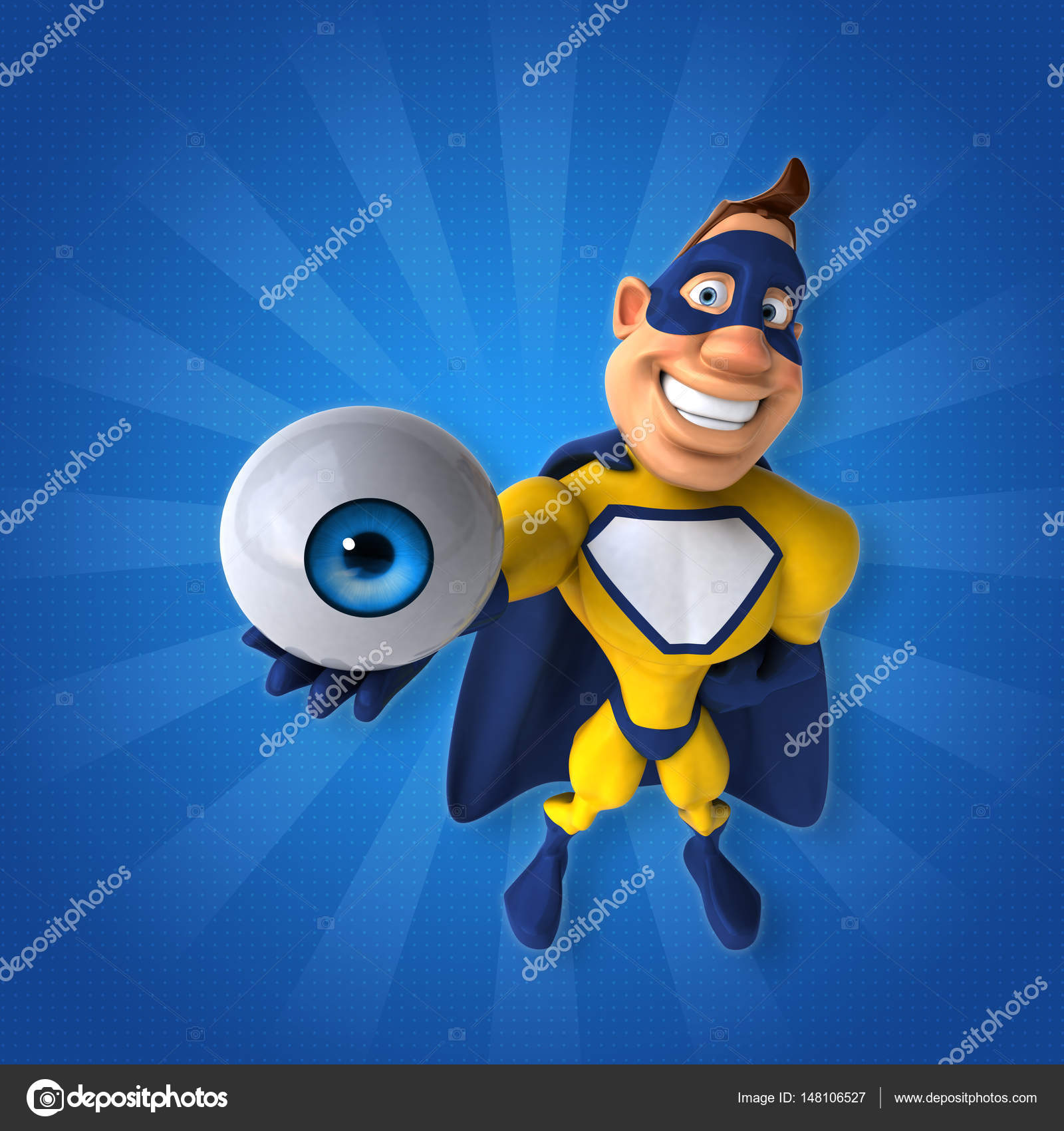 Superhero holding eye Stock Illustration by ©julos #148106527