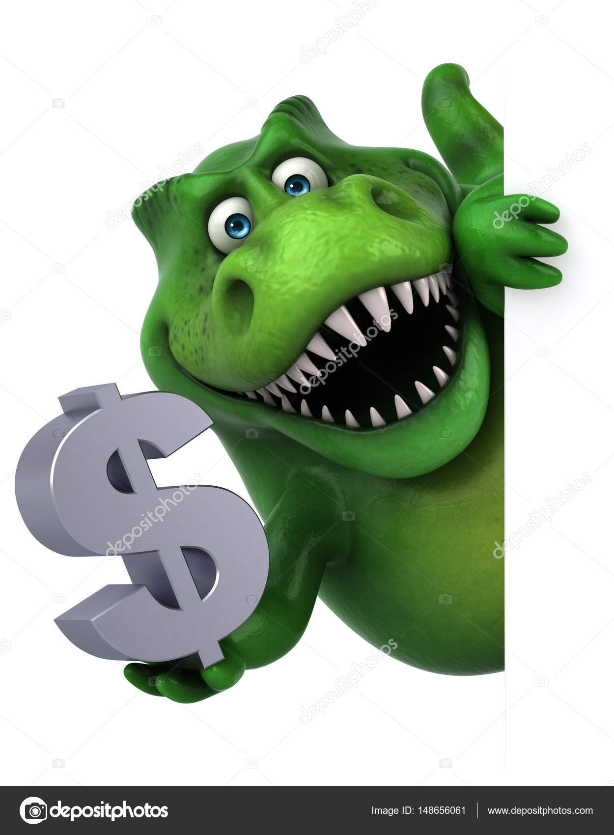 Cartoon character holding dollar Stock Photo by ©julos 148656061