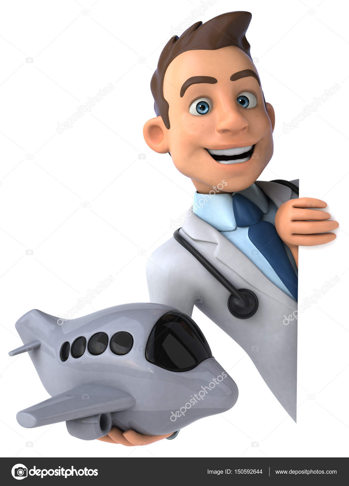 Doctor holding plane Stock Illustration by ©julos #150592644