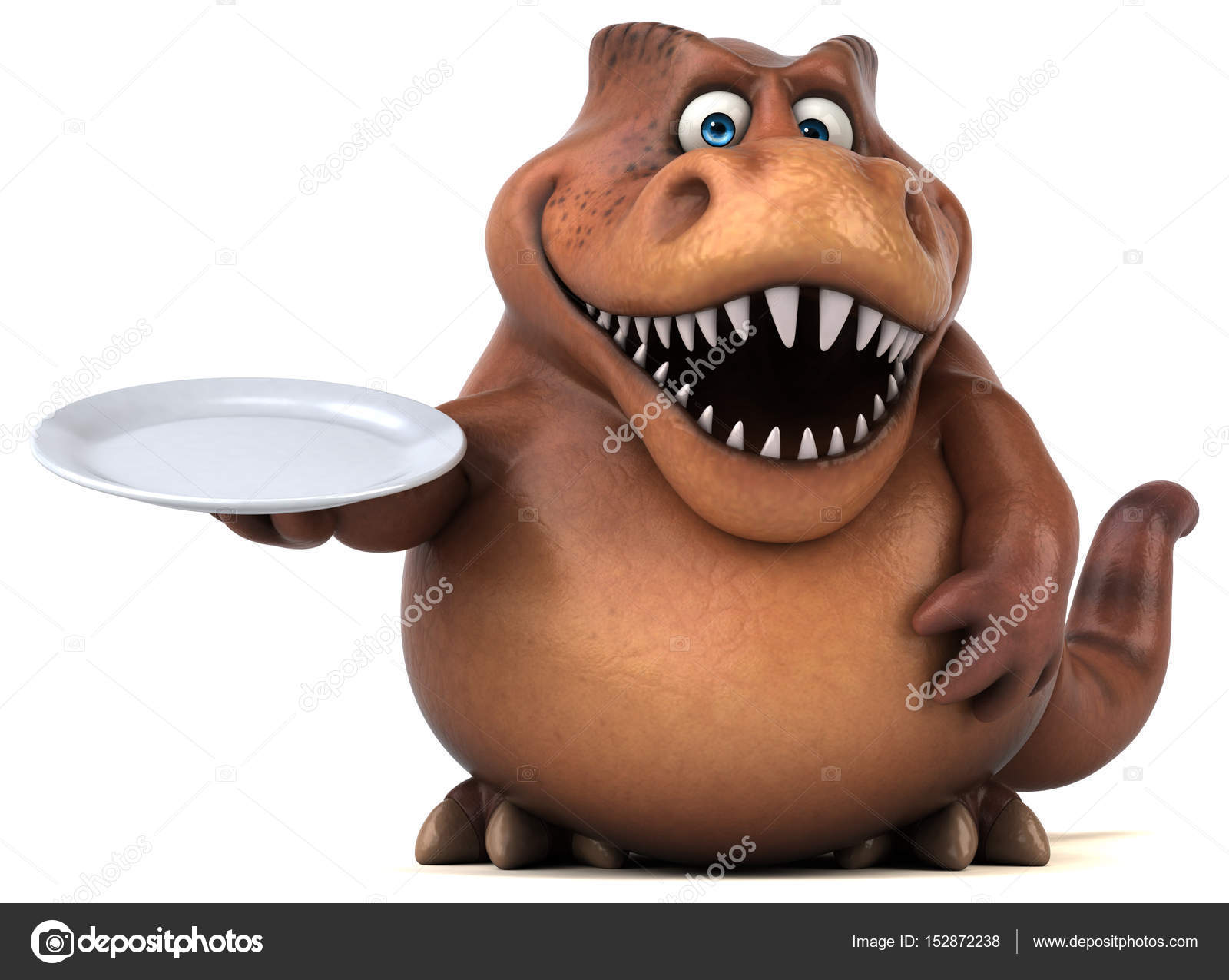 Cartoon character holding plate Stock Photo by ©julos 152872238