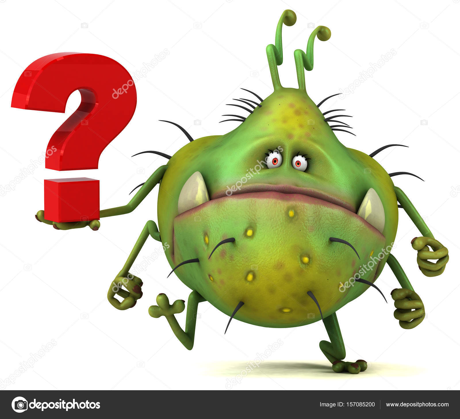 Cartoon character holding question mark — Stock Photo © julos #157085200