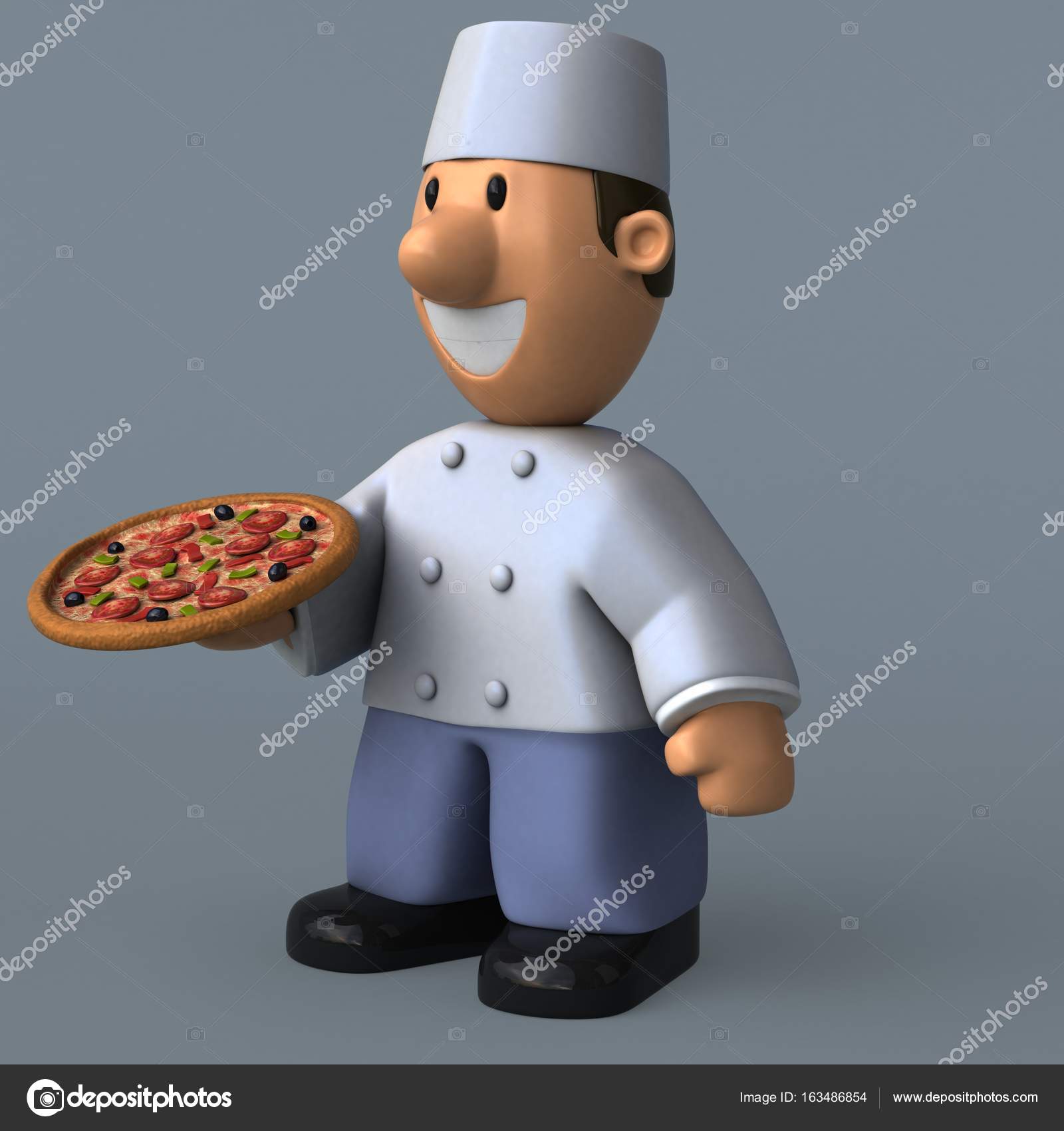 Cartoon baker with pizza — Stock Photo © julos #163486854