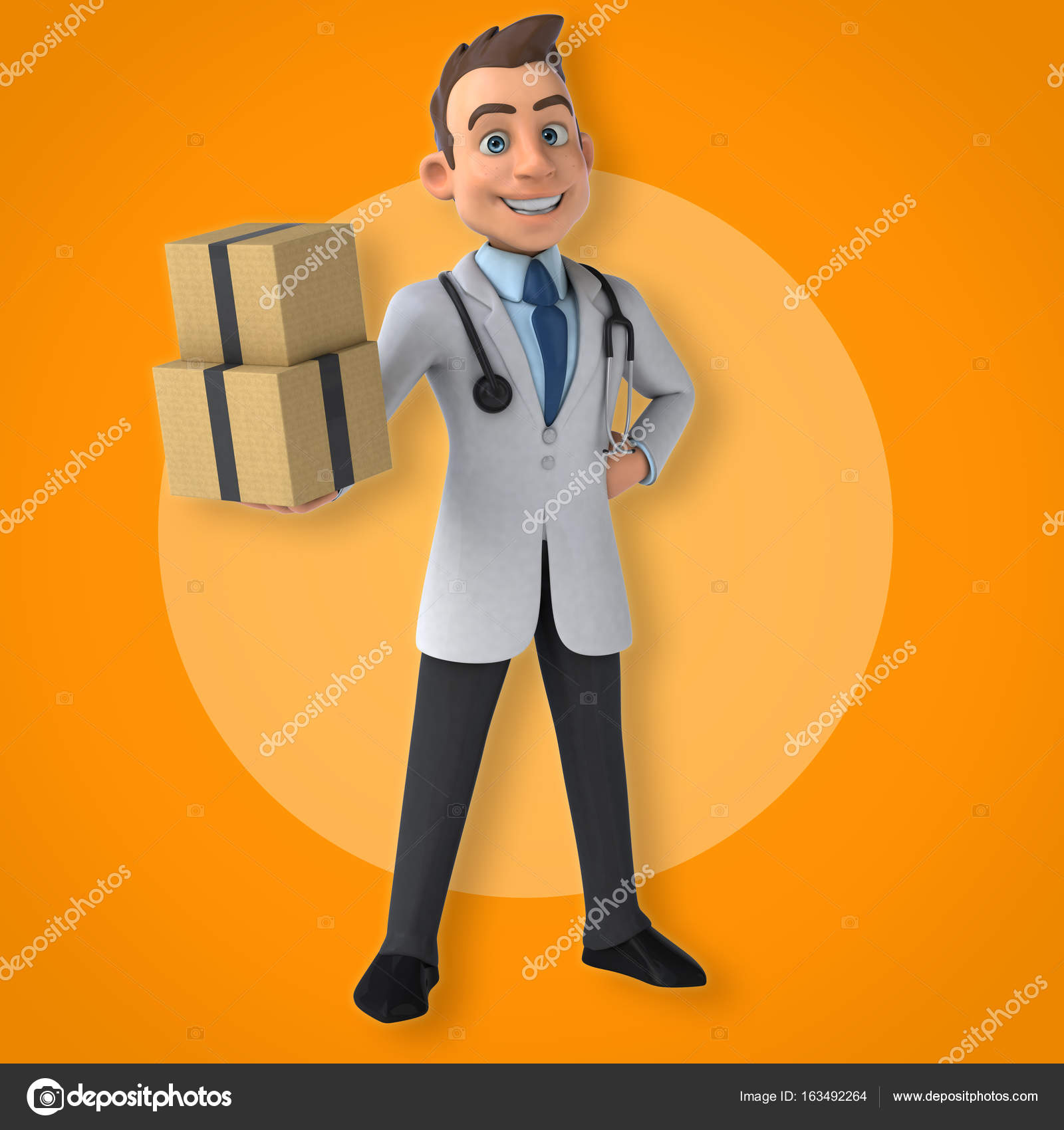 Doctor holding boxes Stock Photo by ©julos 163492264