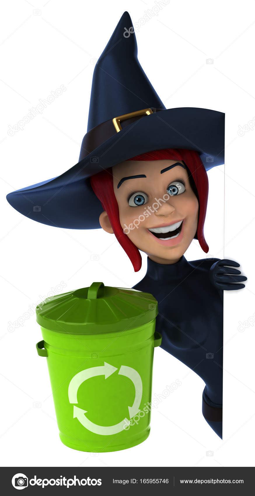 Sexy witch holding bin Stock Illustration by ©julos #165955746