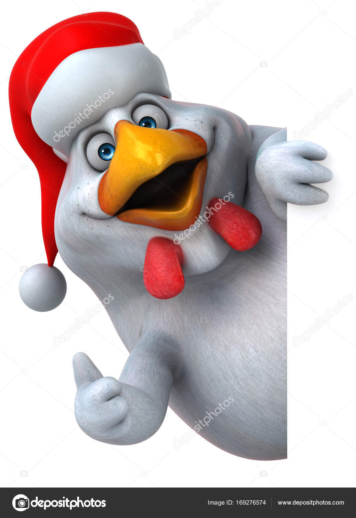 Chicken in santa claus hat Stock Illustration by ©julos #169276574