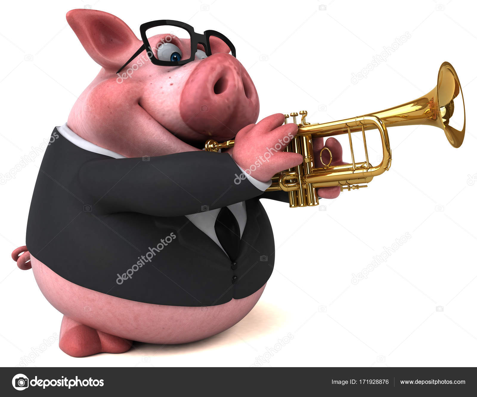 Fun pig playing music — Stock Photo © julos #171928876