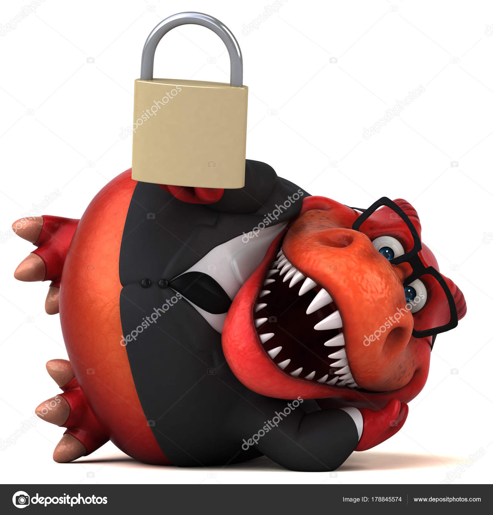 Funny Cartoon Character Padlock Illustration Stock Photo by ©julos ...