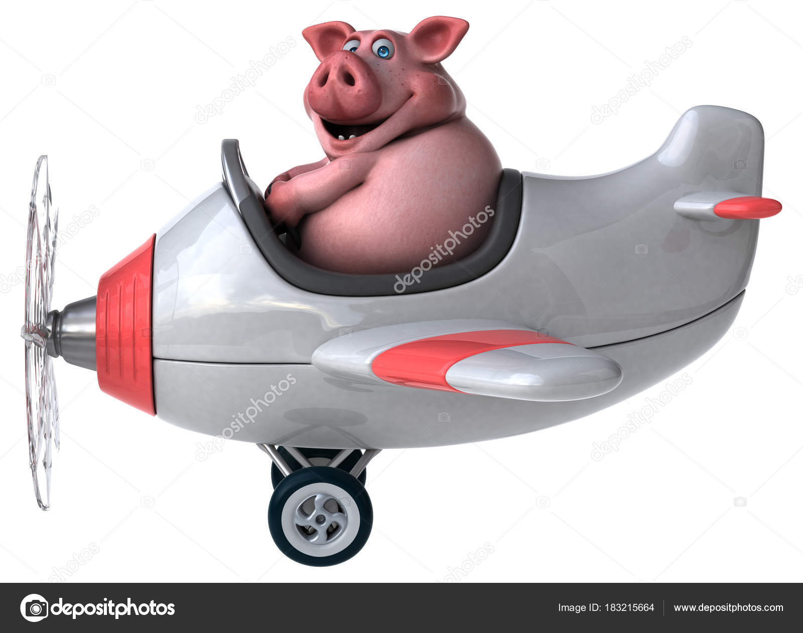 Funny Cartoon Character Plane Illustration Stock Photo by ©julos 183215664