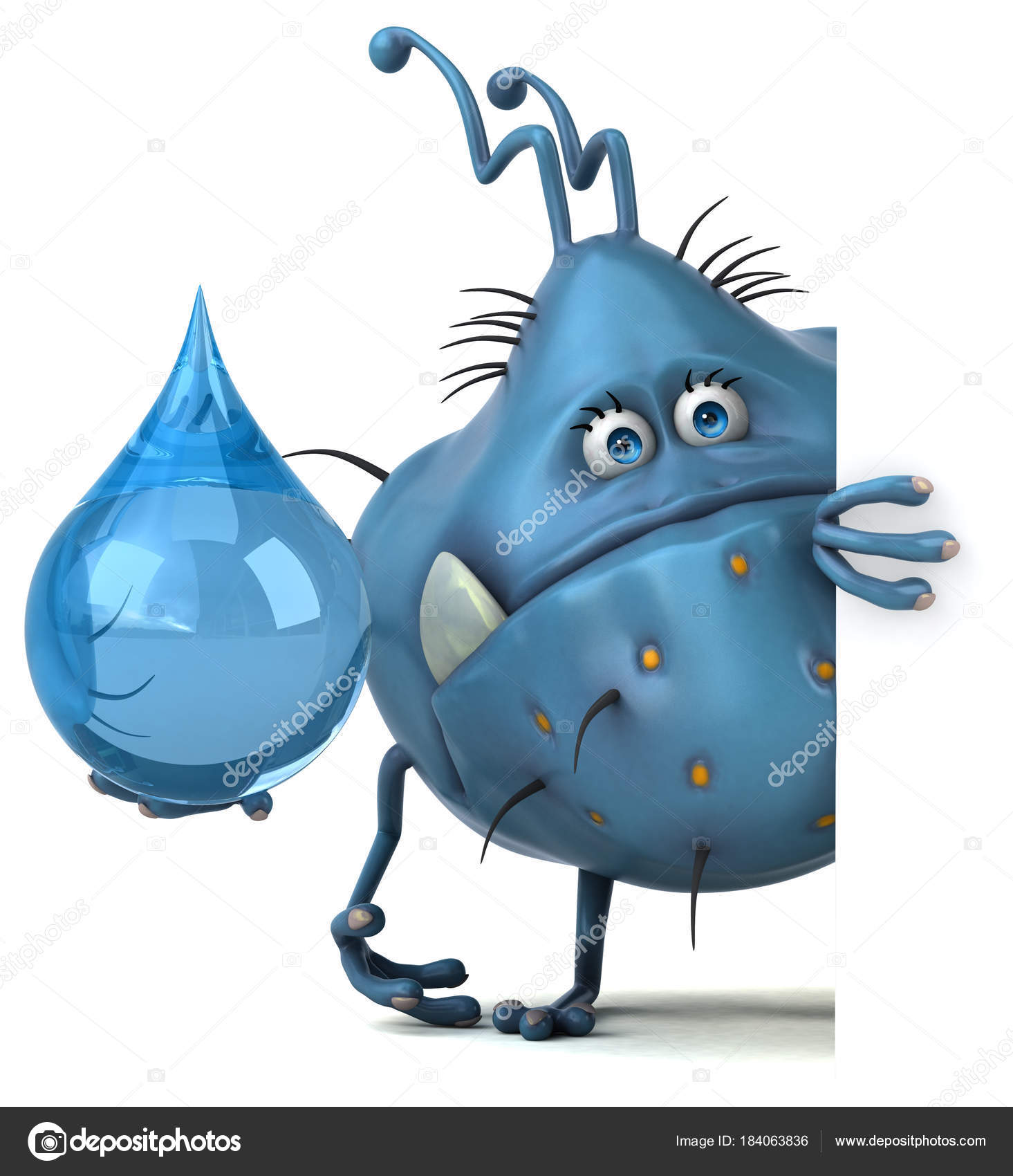 Funny Cartoon Character Water Drop Illustration Stock Illustration by ...