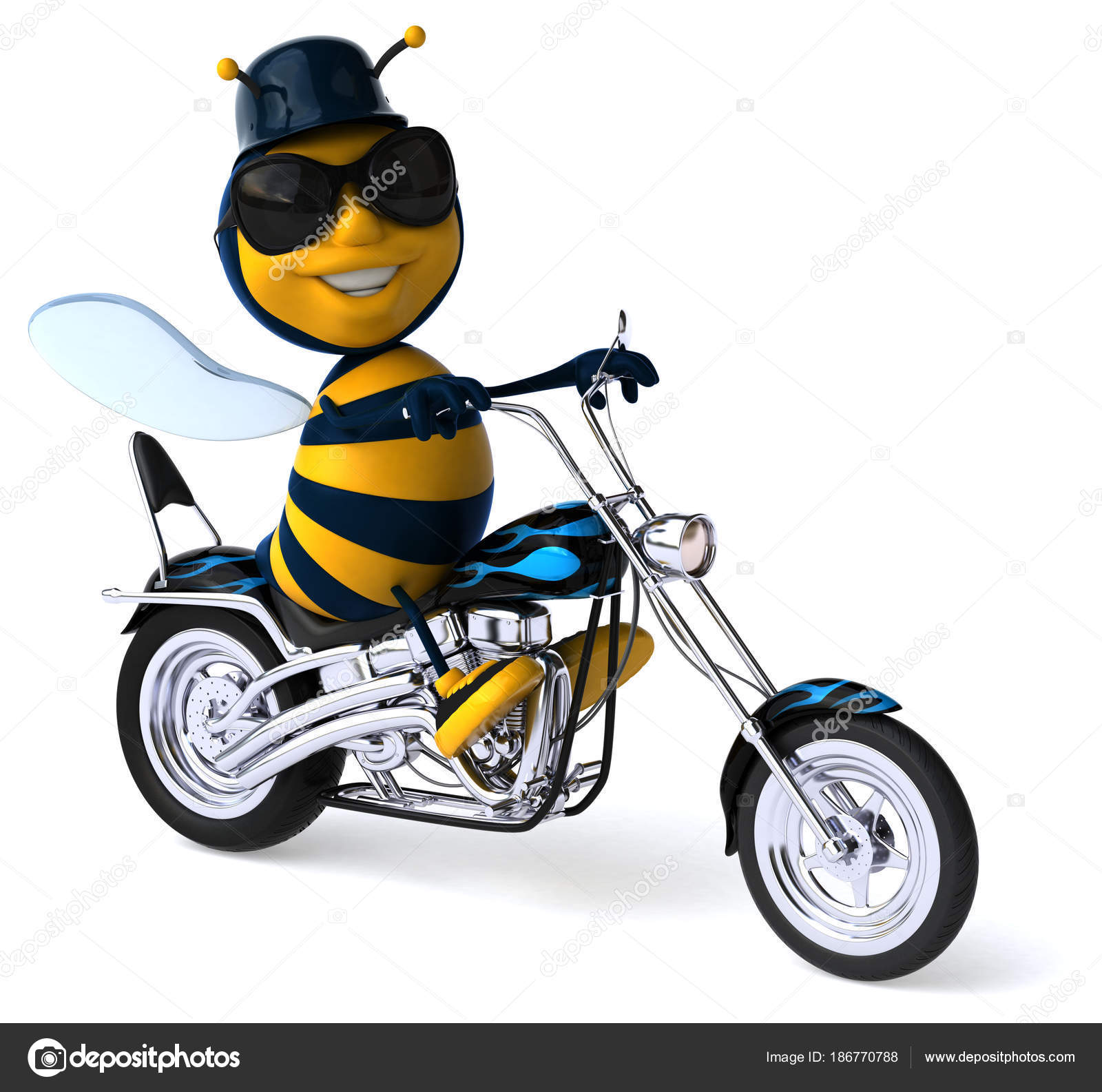 Fun Bee Motorcycle Illustration Stock Illustration by ©julos #186770788