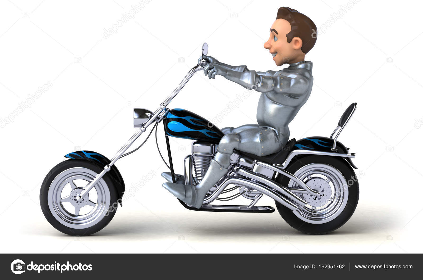 Fun Cartoon Character Motorcycle Illustration Stock Photo by ©julos ...