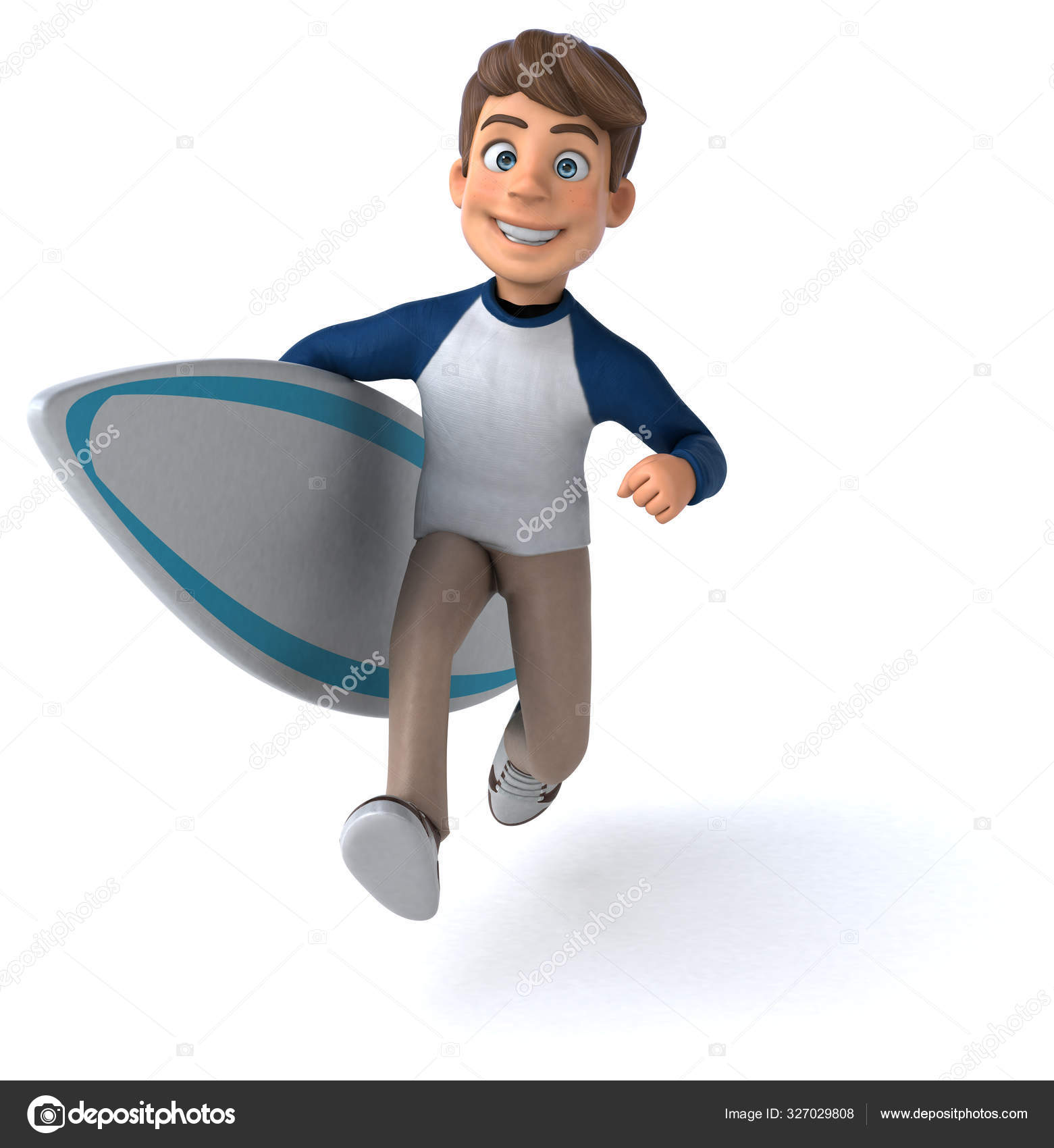 Fun Cartoon Character Surfer — Stock Photo © julos #327029808