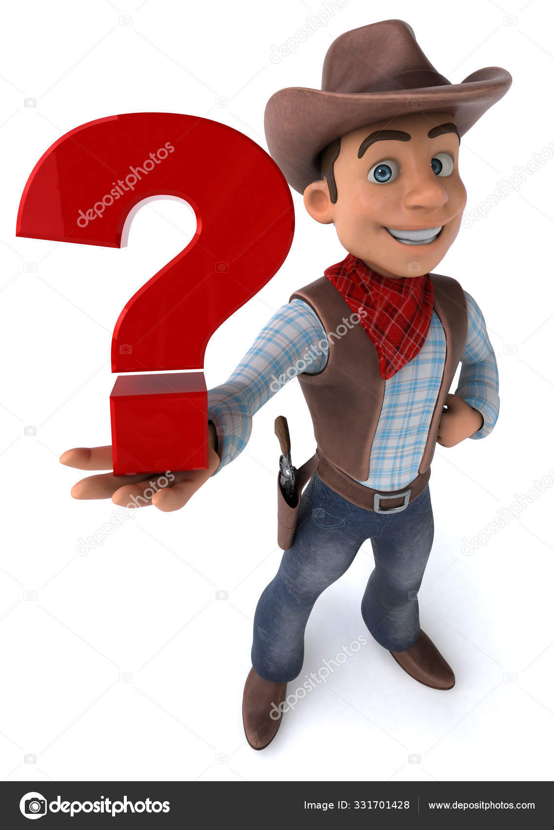 Divertido Personaje Dibujos Animados Con Pregunta Ilustración ...