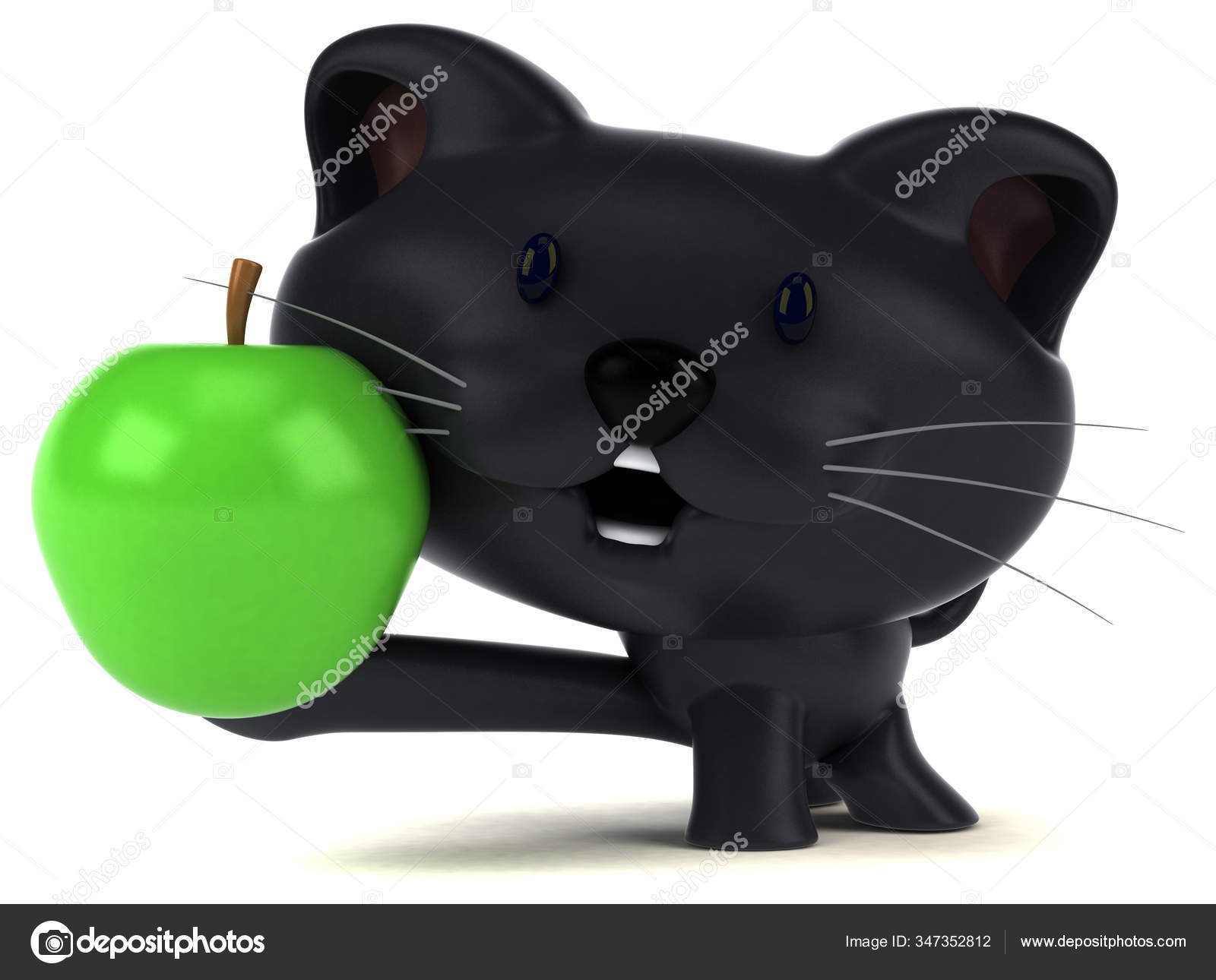 Fun Cat Apple Illustration — Stock Photo © julos #347352812