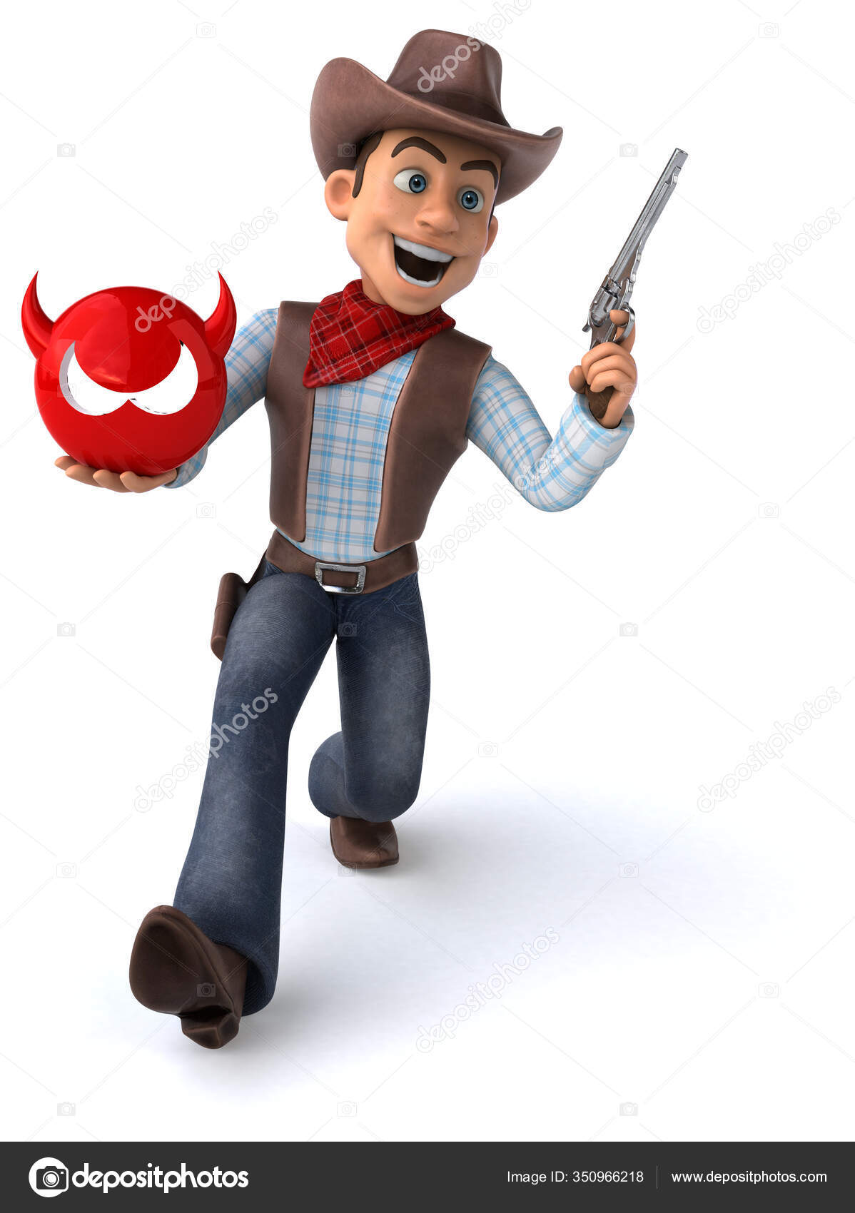 Fun Cowboy Virus Illustration — Stock Photo © julos #350966218
