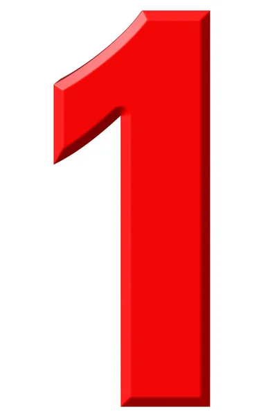 Numeral 1, one, isolated on white background, 3d render — Stock Photo ...