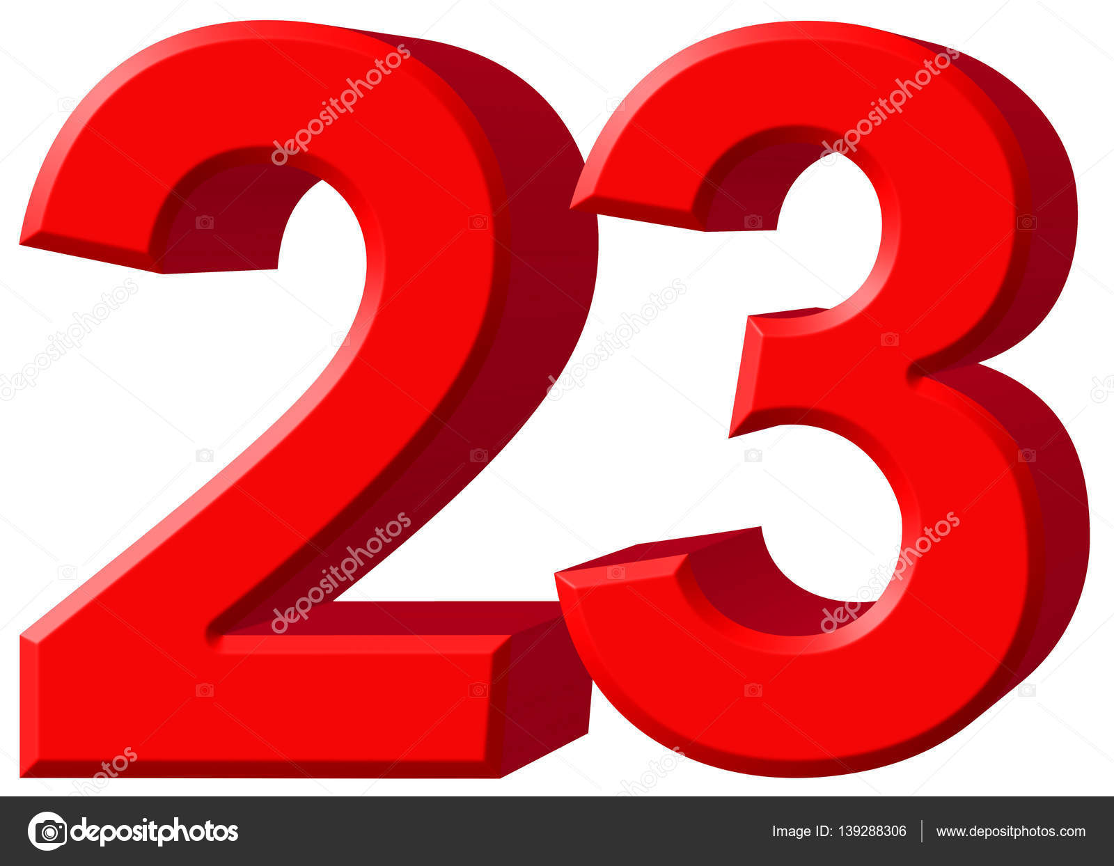 Numeral 23, twenty three, isolated on white background, 3d rende ... Numeral 23, twenty three, isolated on white background, 3d rende ...
