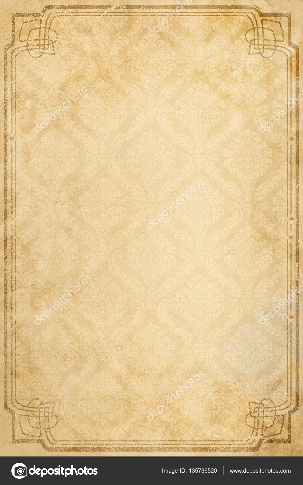 Old paper background with patterns and border. — Stock Photo © ke77kz ...