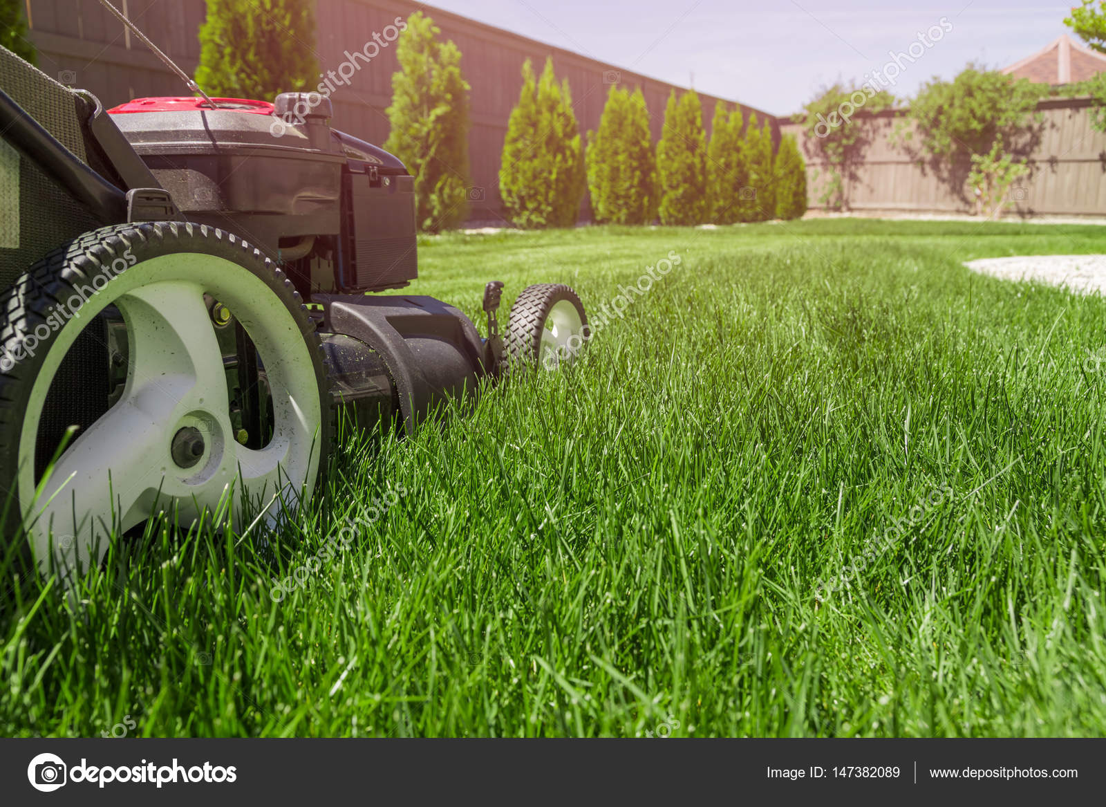 Lawn mower on grass Stock Photo by ©mblach 147382089