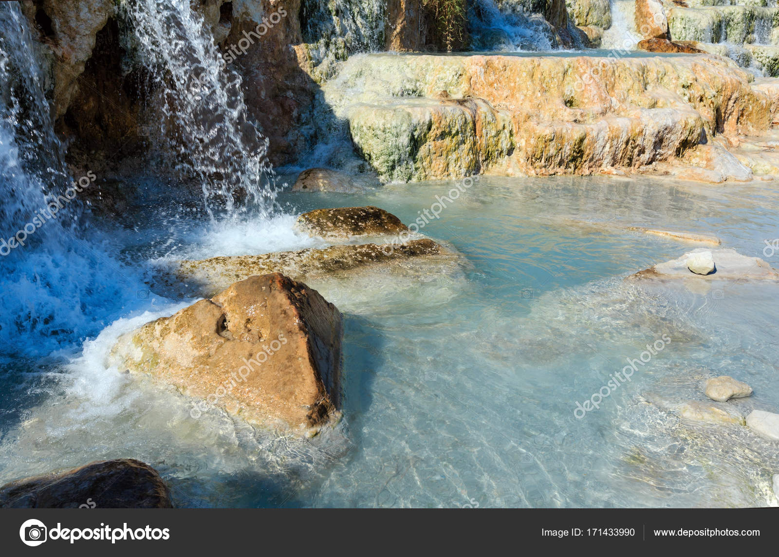 Natural spa Saturnia thermal baths, Italy Stock Photo by ©wildman 171433990
