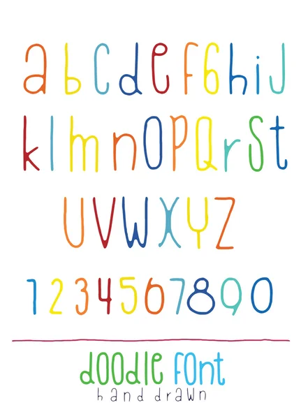 Simple monochrome hand drawn font. Complete abc alphabet set. Vector ...