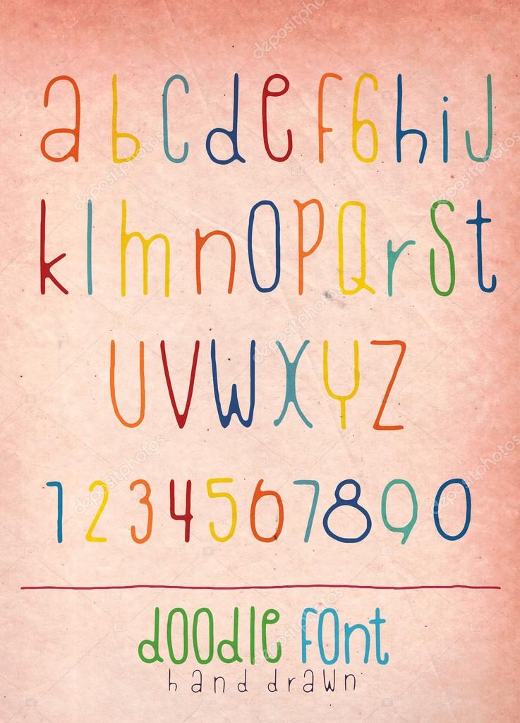 Hand drawn alphabet font,pen stroke alphabet,modern style Stock Vector ...