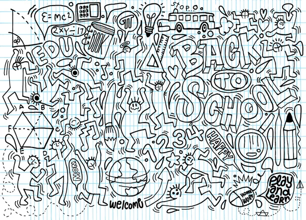 Back to school themed doodle background,School doodles, vector s Stock ...