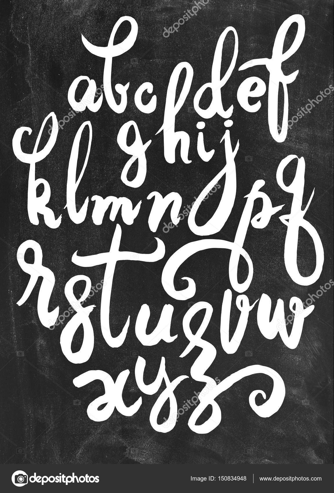 Vector handwritten brush script. letters isolated on background. Stock ...